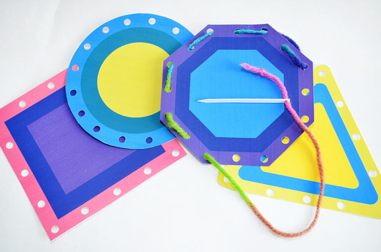Free Printable Shape Lacing Cards - Picklebums