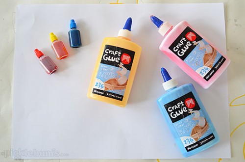 Exploring and Creating with Coloured Glue - Picklebums
