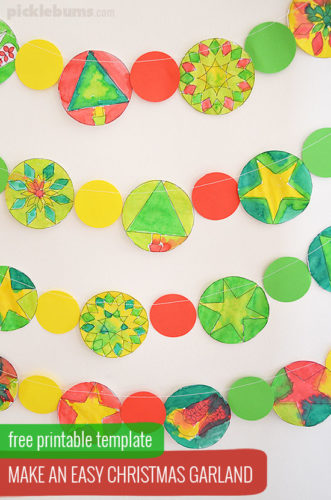 Make an Easy Christmas Garland - Free Printable - Picklebums