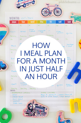 How I Meal Plan for a Month in Half an Hour - Picklebums