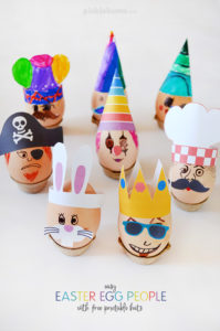 Easy Easter Egg People with Free Printable Hats - Picklebums