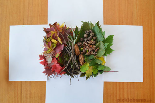 Leaf Faces - An easy, low-mess, nature craft - Picklebums