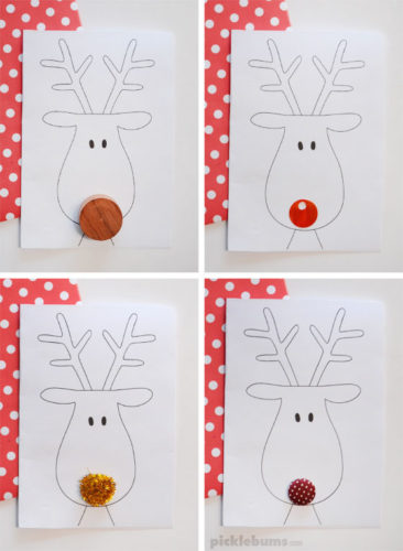Christmas Reindeer Card Craft Template - free printable - Picklebums