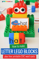 Build Words With Letter Lego Blocks and CVC Word Cards - Picklebums