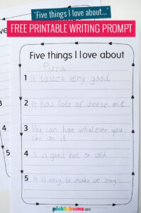 'Things I Love About...' - Free Printable Writing Prompt - Picklebums