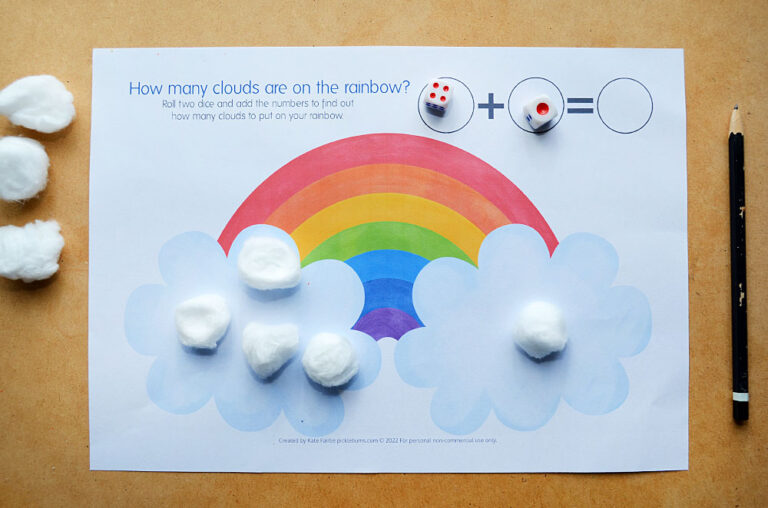 Printable Rainbow Counting Game - Picklebums