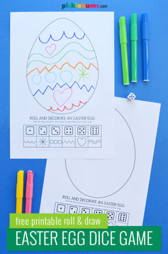 Roll and Decorate an Easter Egg Dice Game - Free Printable - Picklebums