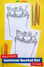 Free Printable Summer Bucket List Coloring Page - Picklebums