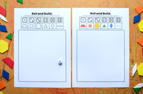 Roll and Build Pattern Block Activity - Picklebums