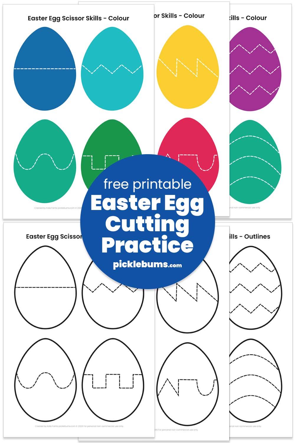 Easter Cutting Practice - Free Printable - Picklebums